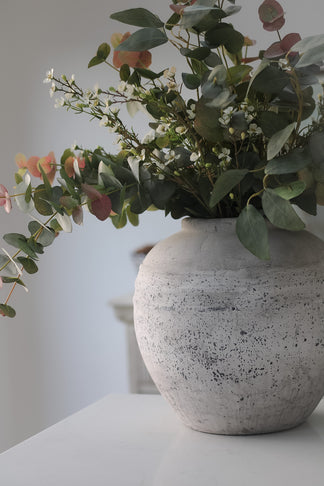 Belmont Distressed Stone Vase - Ivy Grey Interiors