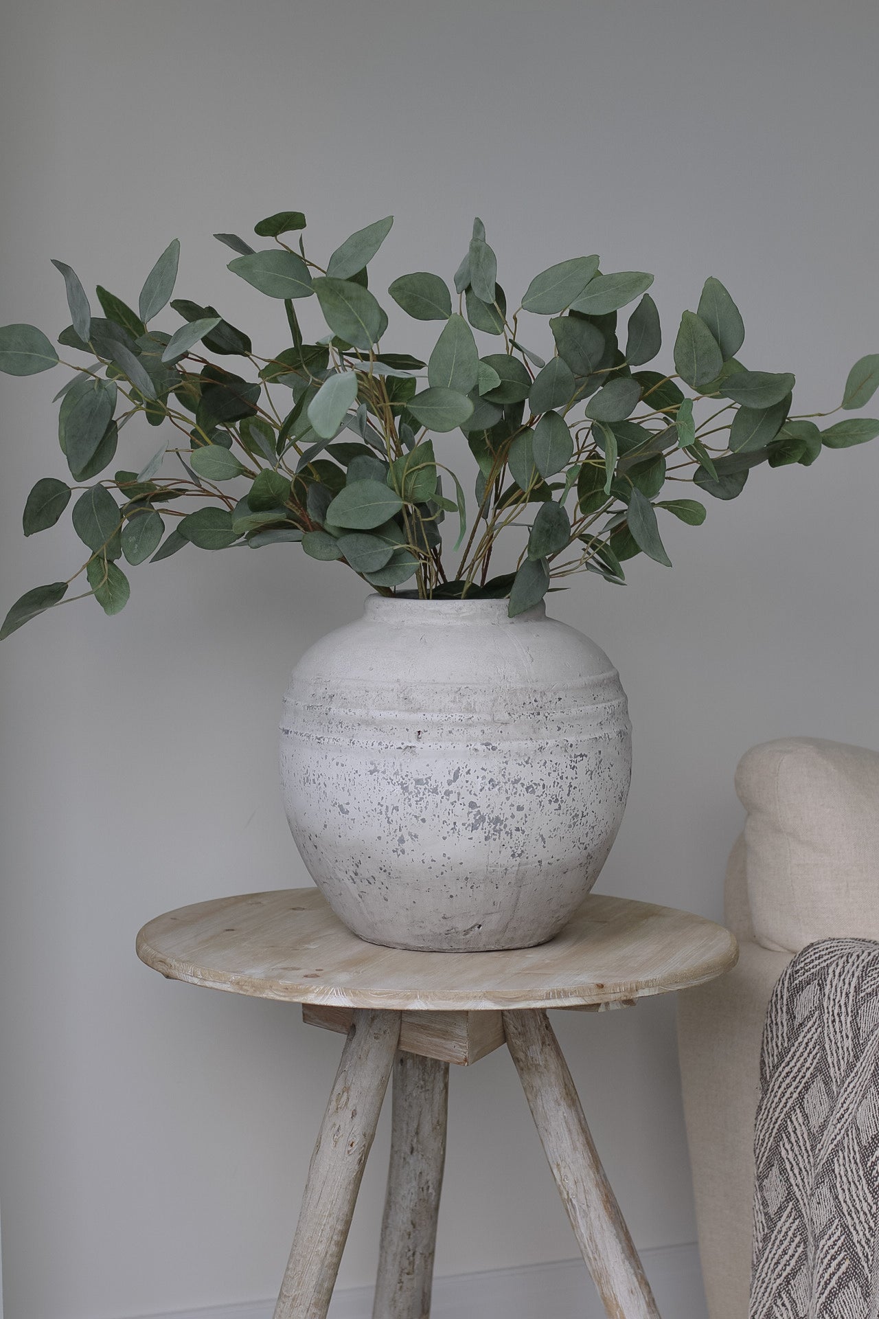Belmont Distressed Stone Vase - Ivy Grey Interiors