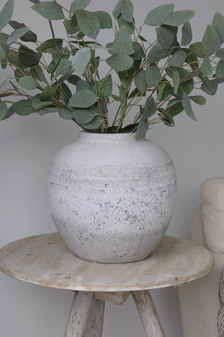 Belmont Distressed Stone Vase - Ivy Grey Interiors