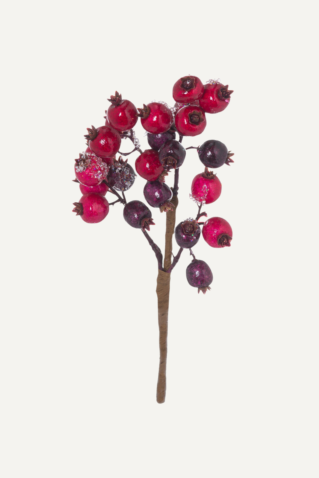 Faux Glossy Red Berry Stem - Ivy Grey Interiors