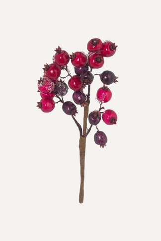 Faux Glossy Red Berry Stem - Ivy Grey Interiors