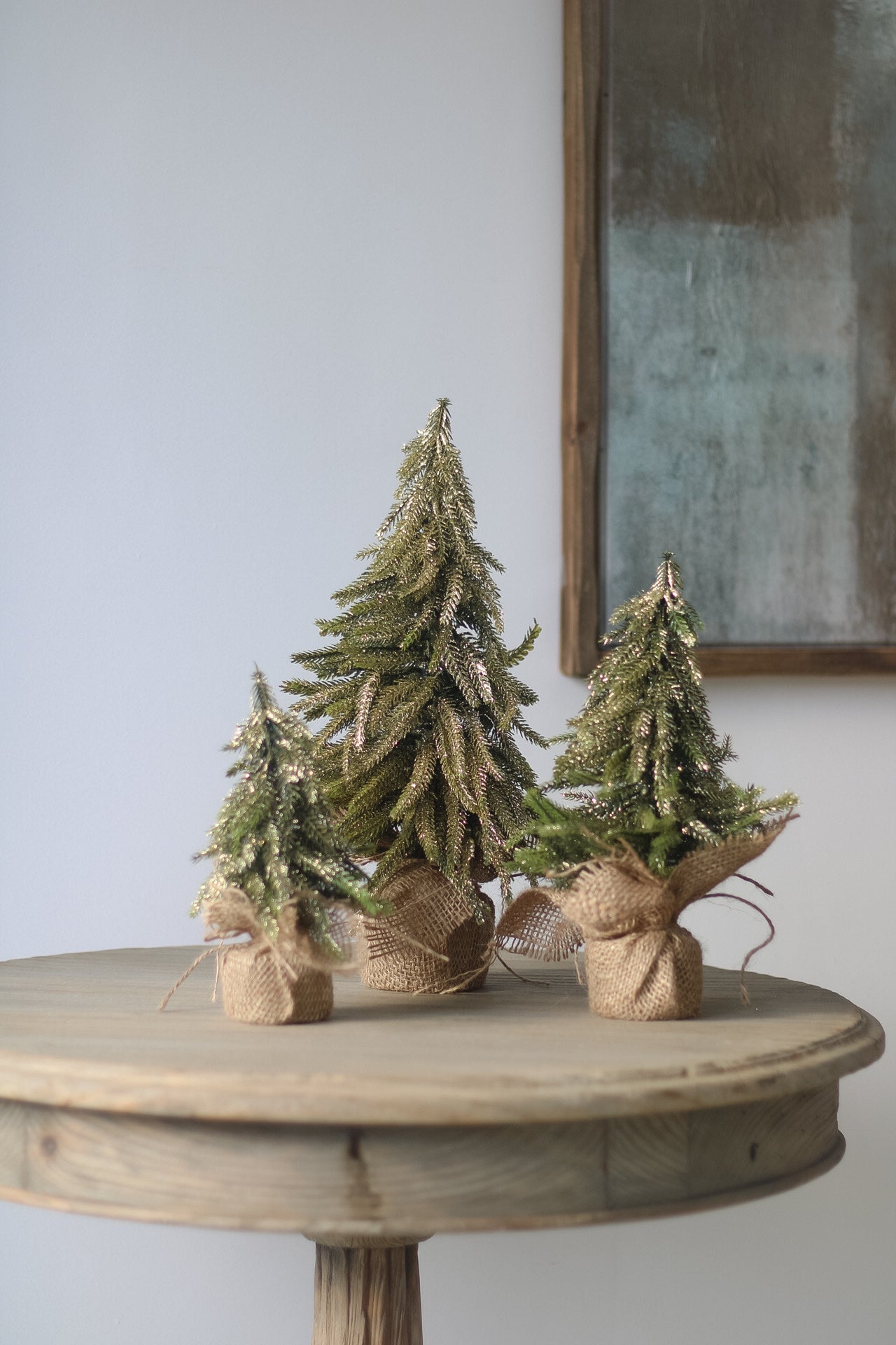 Faux Gold Glitter Table Top Pine Tree - Ivy Grey Interiors