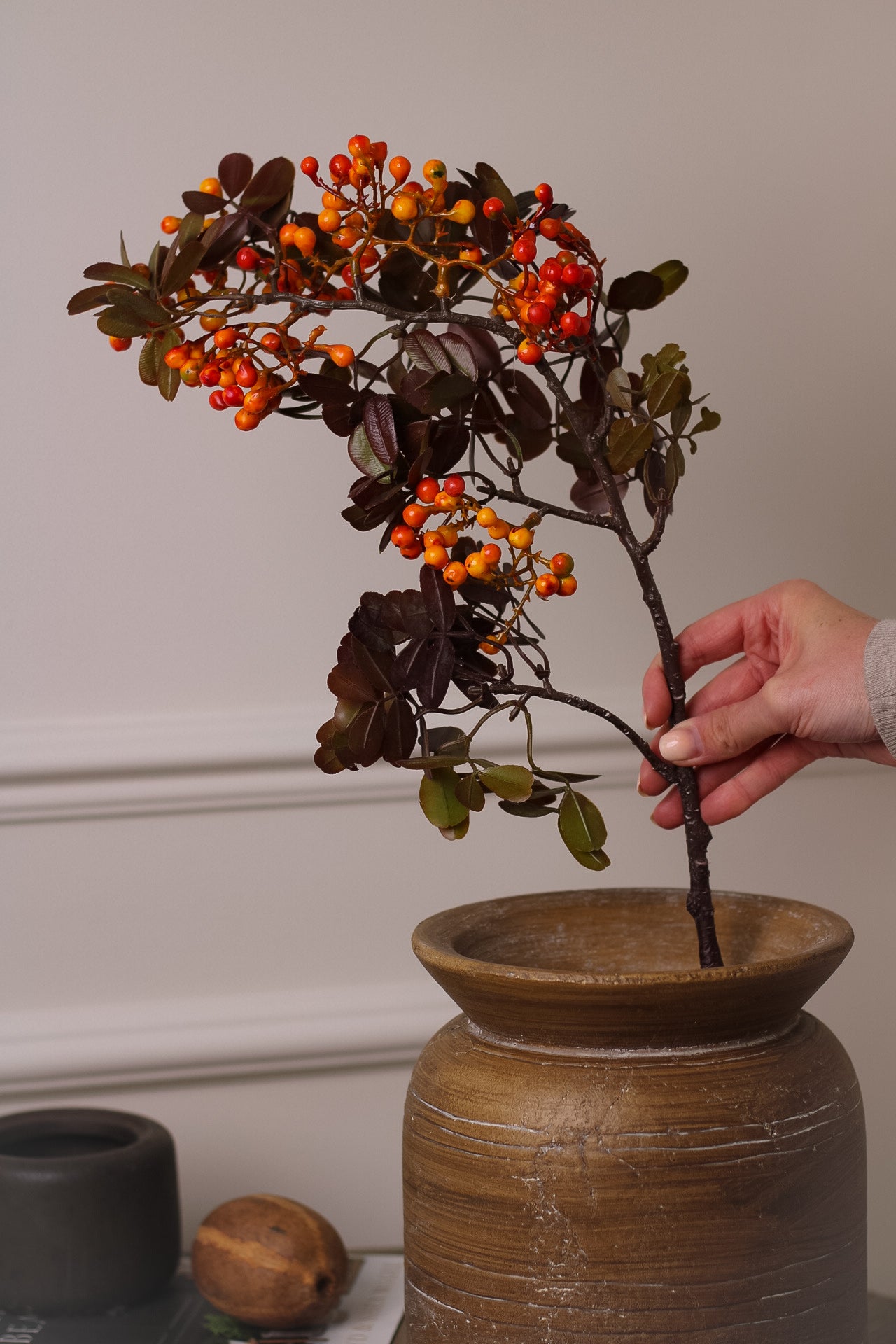 Faux Orange Rowan Berry Spray - Default Title - Ivy Grey Interiors