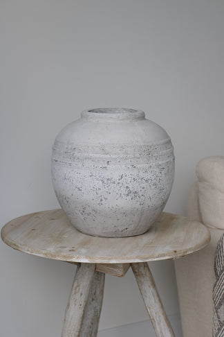 Belmont Distressed Stone Vase - Ivy Grey Interiors
