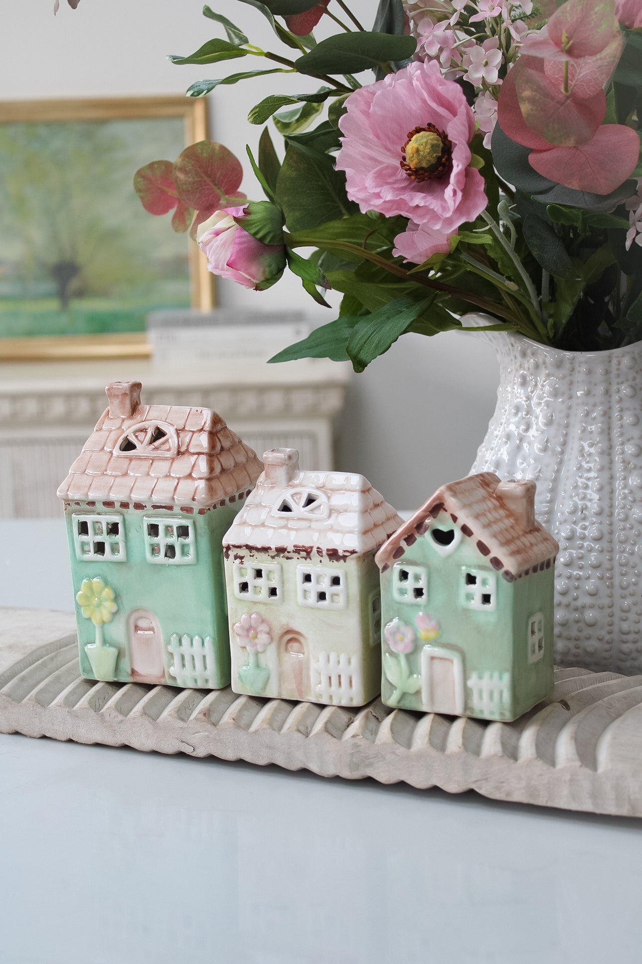 Small Ceramic Daisy House - Yellow flower house - Ivy Grey Interiors
