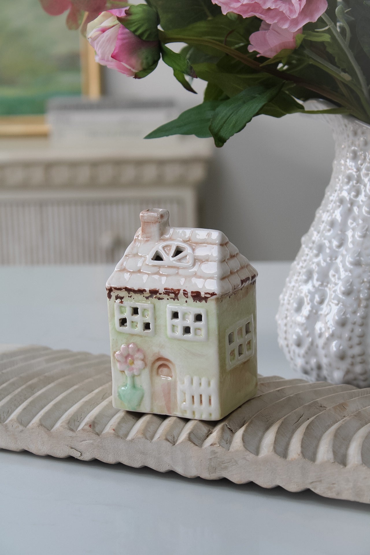 Small Ceramic Daisy House - Yellow flower house - Ivy Grey Interiors