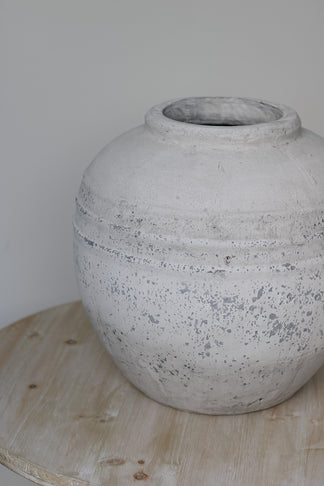 Belmont Distressed Stone Vase - Ivy Grey Interiors