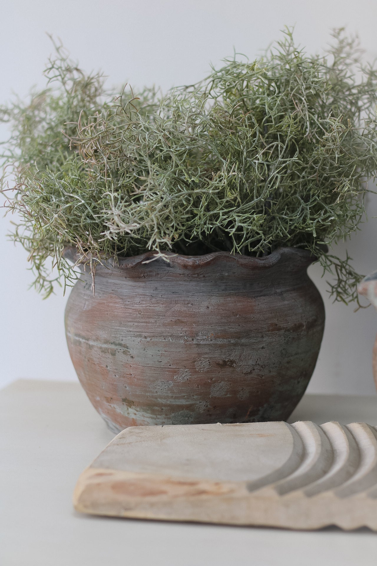 Vintage Pie Crust Plant Pot Planter - Ivy Grey Interiors