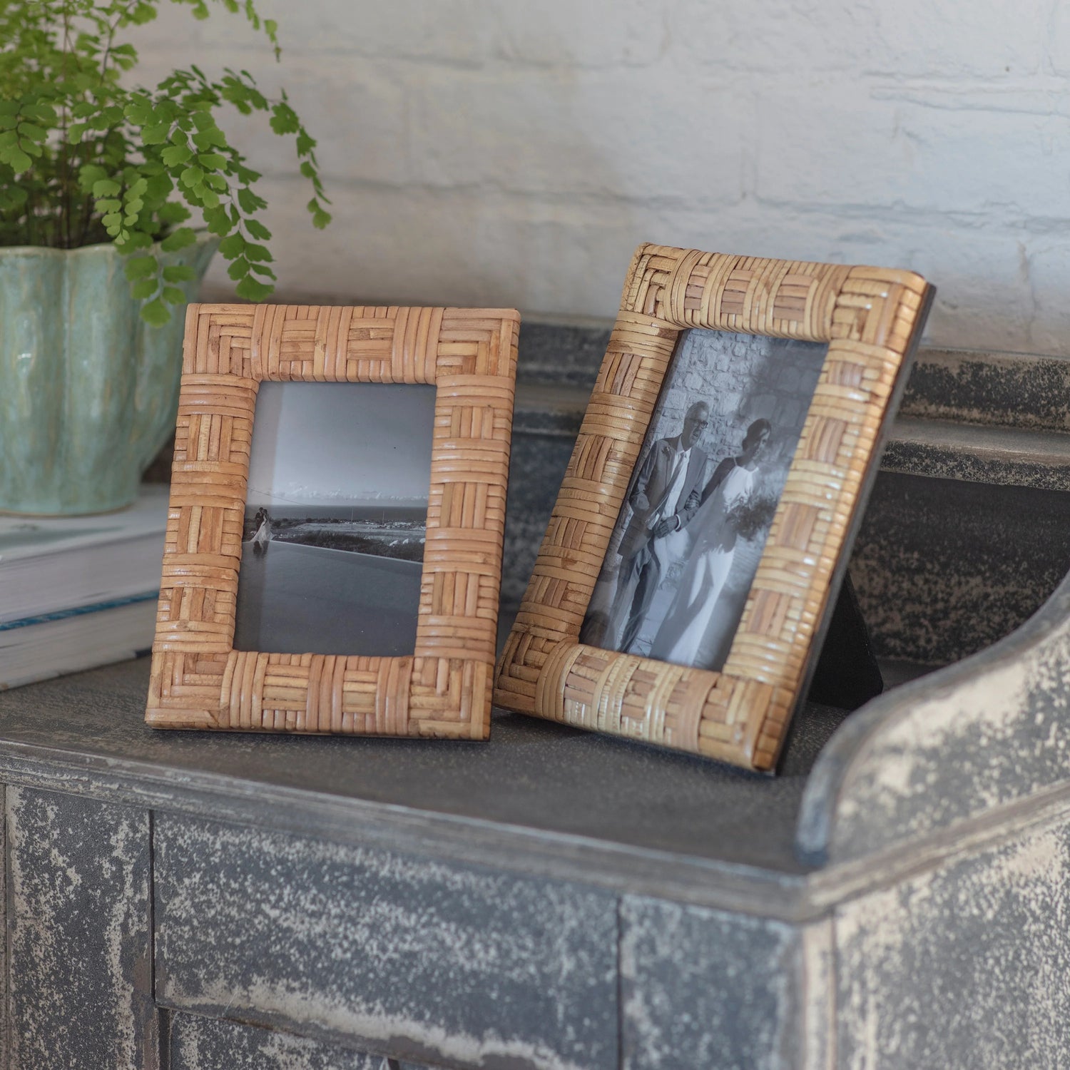 Woven Rattan Photo Frame - Ivy Grey Interiors